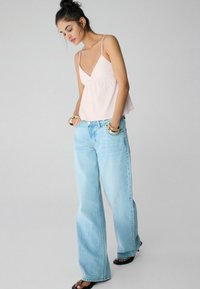 Bershka STRAPPY RUFFLED - TOP 01228134 - Top - light pink/lys pink ...