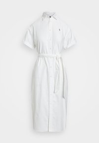 Polo Ralph Lauren BELTED SHORT SLEEVE OXFORD SHIRTDRESS - Shirt dress - white - Zalando.ie