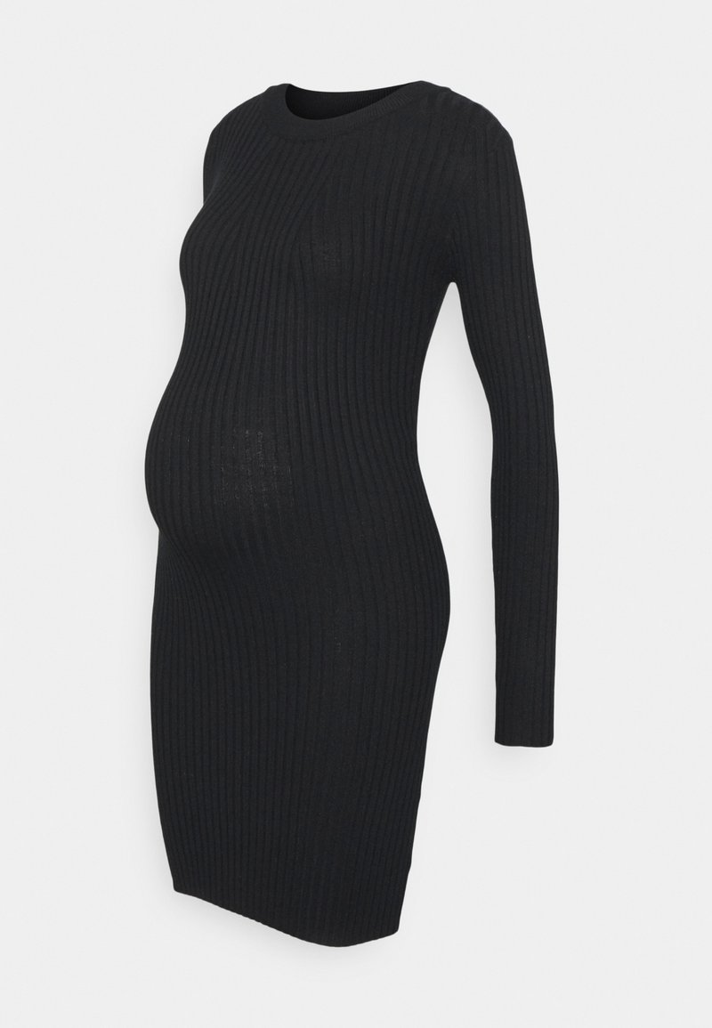 Pieces Maternity PMCRISTA O NECK KNIT DRESS - Jumper dress - black ...