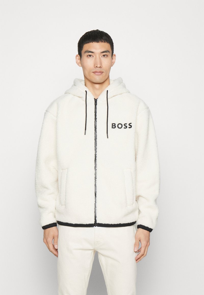 BOSS ZEZIP - Fleece jacket - off-white/white - Zalando.ie