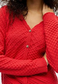 Object V-AUSSCHNITT - Cardigan - poinsettia/coral - Zalando.co.uk