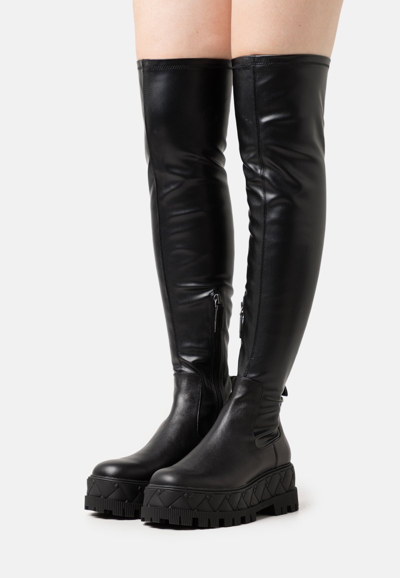 Kurt Geiger London LONDON OTK STRETCH - Čižmy na platforme - black ...