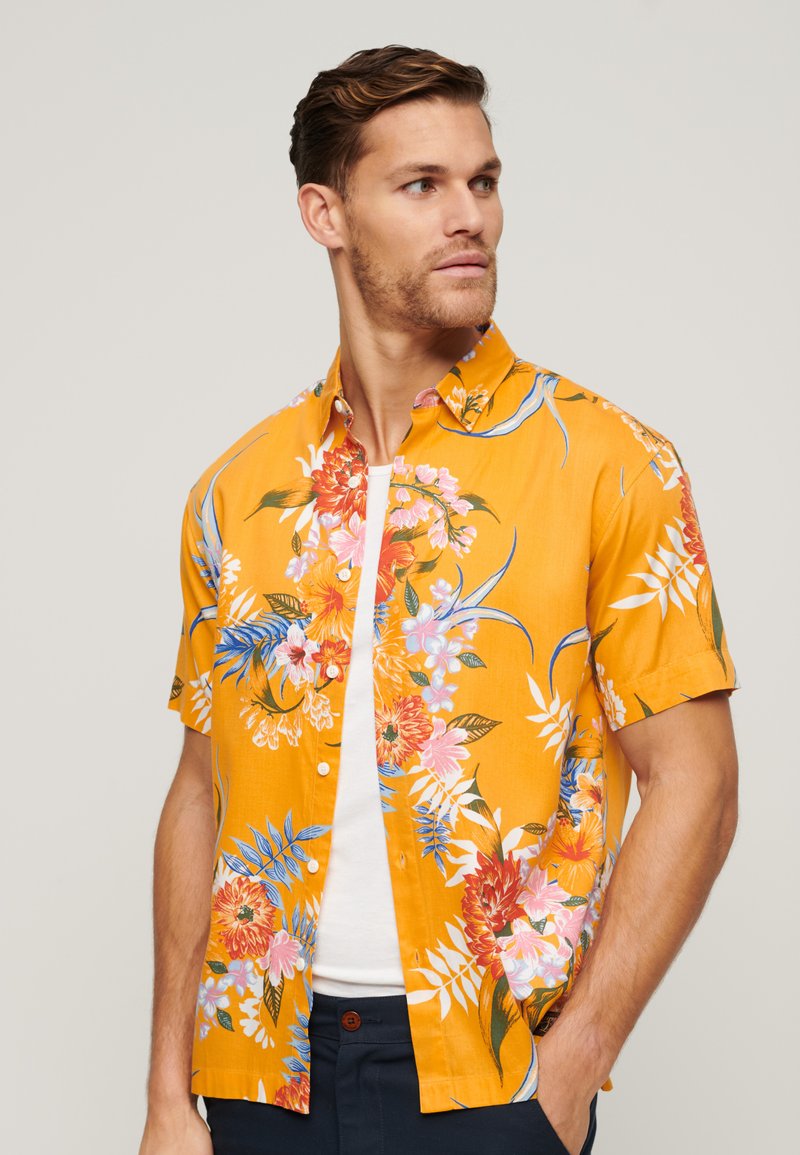 Superdry HAWAIIAN BOX FIT - Overhemd - anemone yellow/geel - Zalando.be