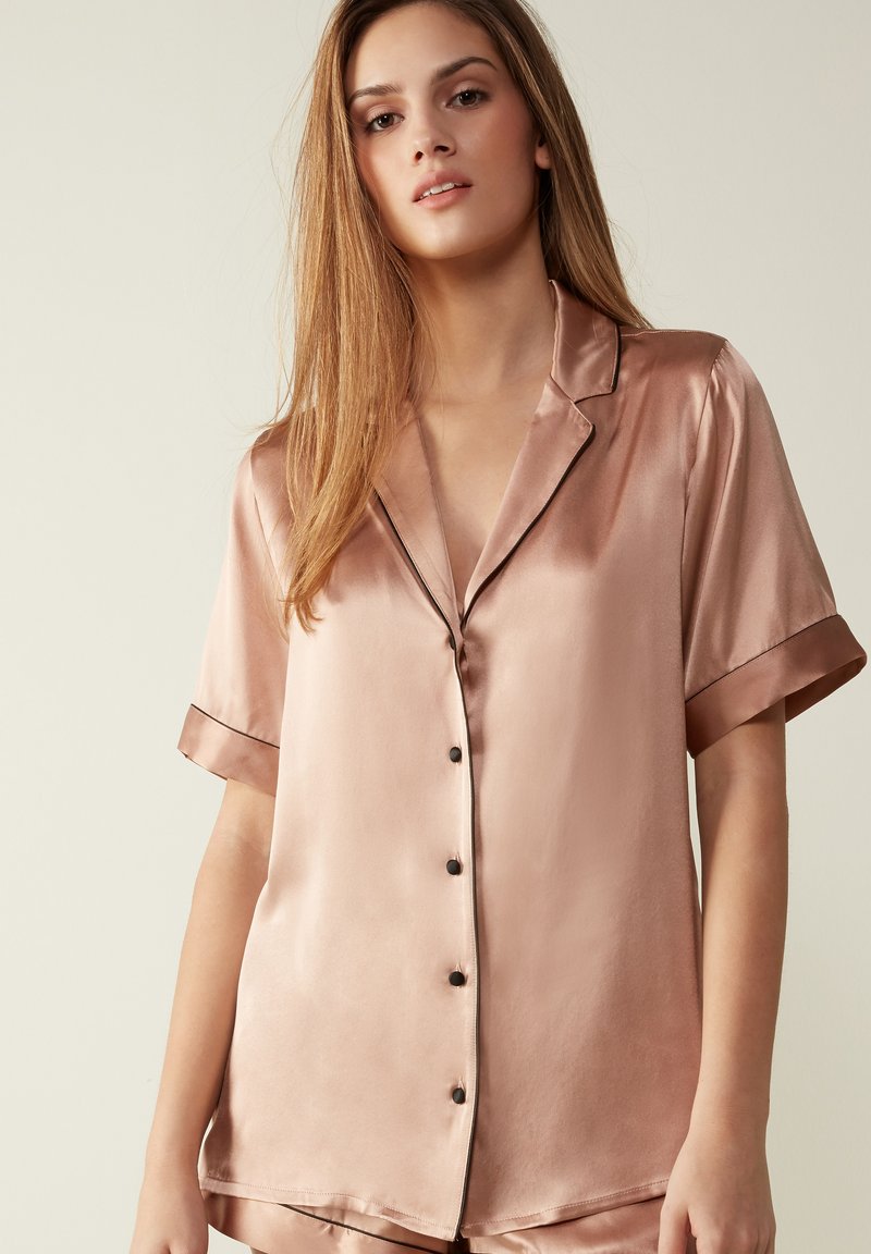 Intimissimi SHORT-SLEEVED WITH CONTRASTING TRIM - Pyjama top - rose ...