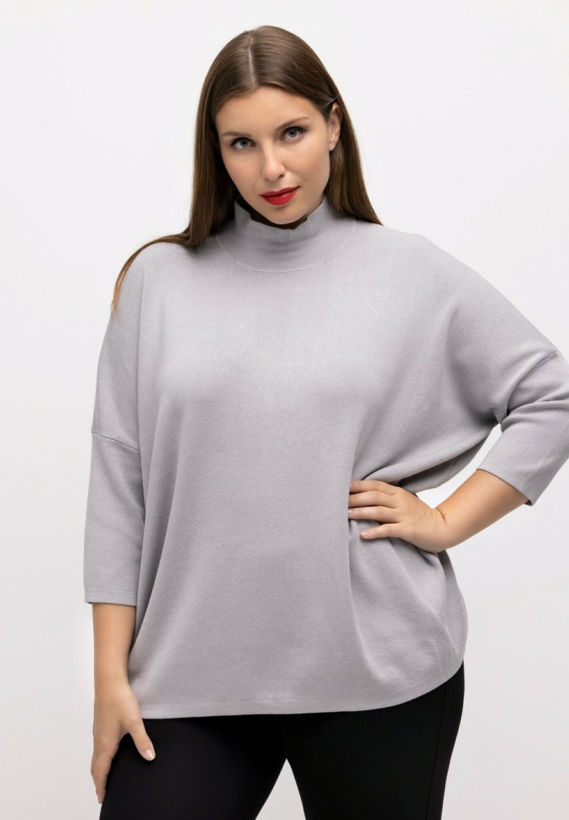 Ulla Popken Stickad tröja - white/vit - Zalando.se