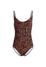 Wolford ESSENTIALS & GOLDBUBBLES SWIMSUIT - Swimsuit - bronze print ...