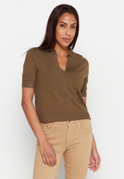 Soft Rebels MARLA SS O-NECK - Trui - tigers eye melange/lichtbruin ...