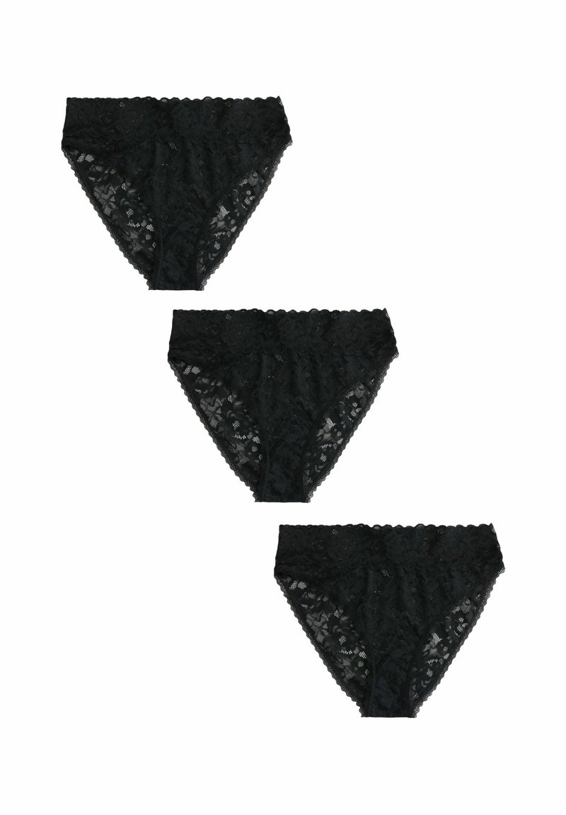 Next HIGH LEG FIT - ALL OVER 3 PACK - Slip - black/noir - ZALANDO