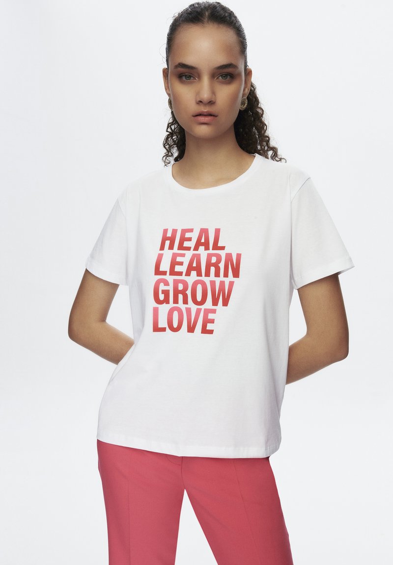 adL PRINTED SHORT SLEEVE - T-shirt print - white/wit - Zalando.be