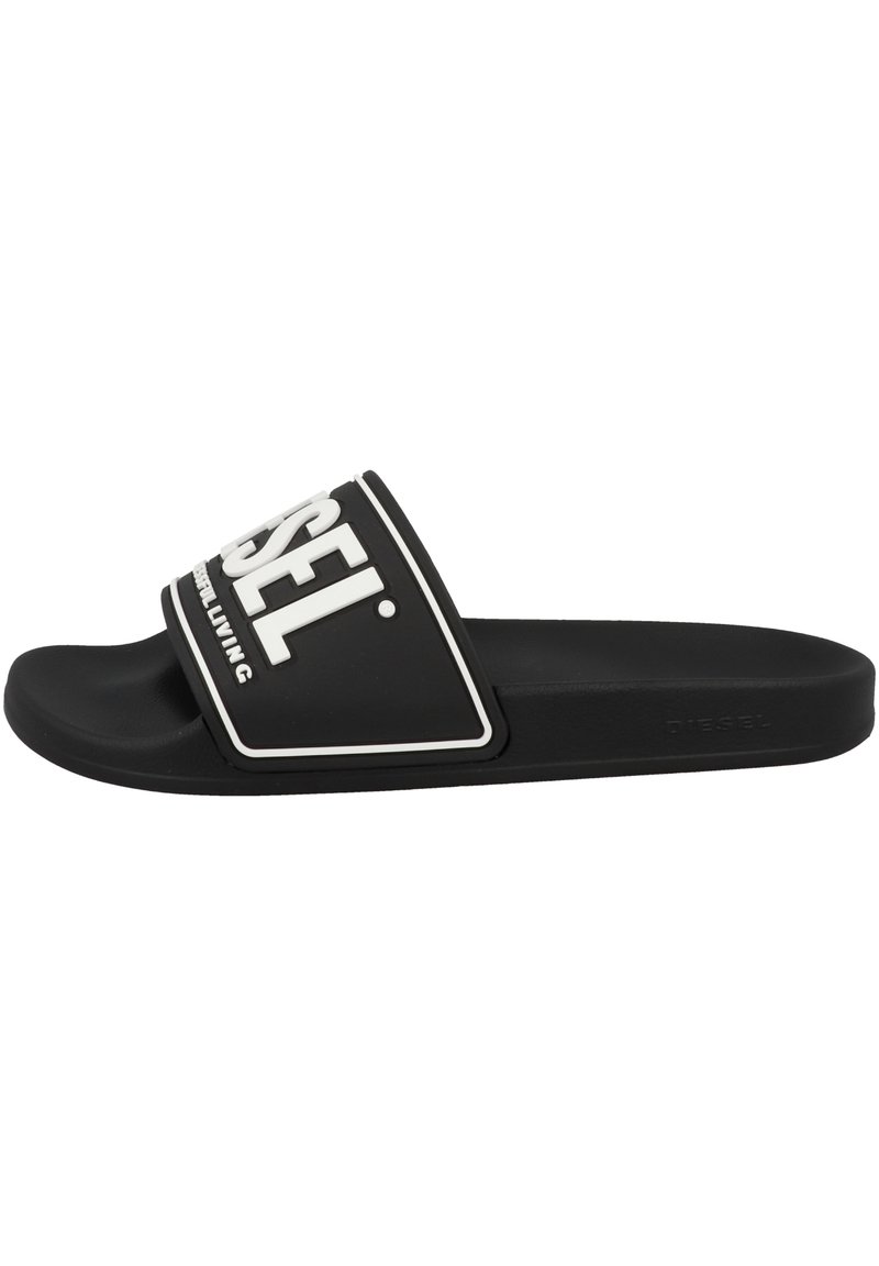Diesel Pool slides - black-white (y02854-p4441-h0958)/black - Zalando.co.uk