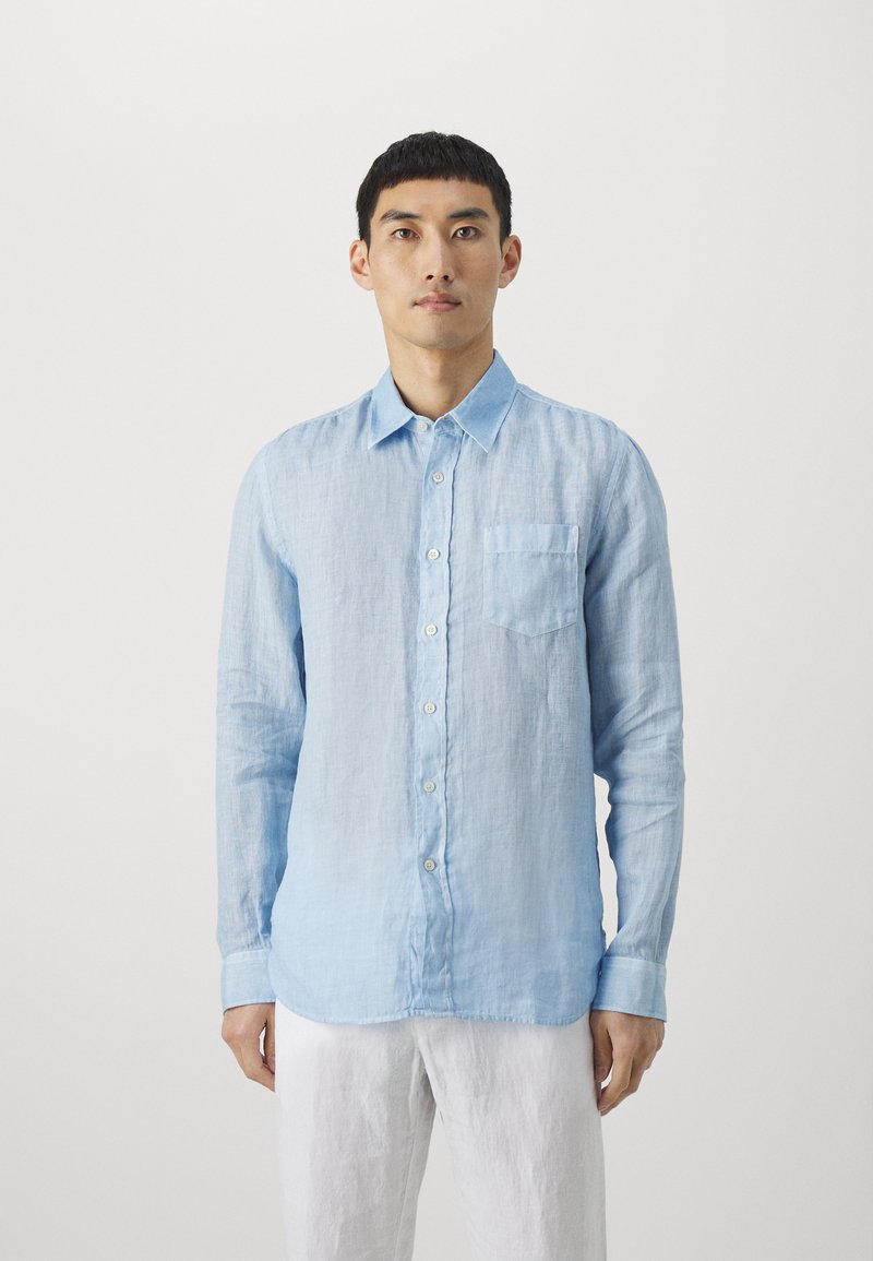 120% Lino LONG SLEEVE MEN - Shirt - marmaid soft fade/light blue ...