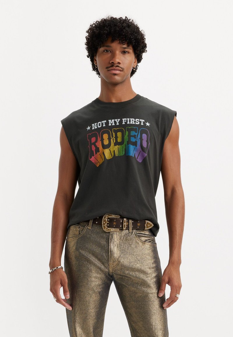 Levi's® CROPPED MUSCLE TANK UNISEX - Top - pirate black/black - Zalando.ie