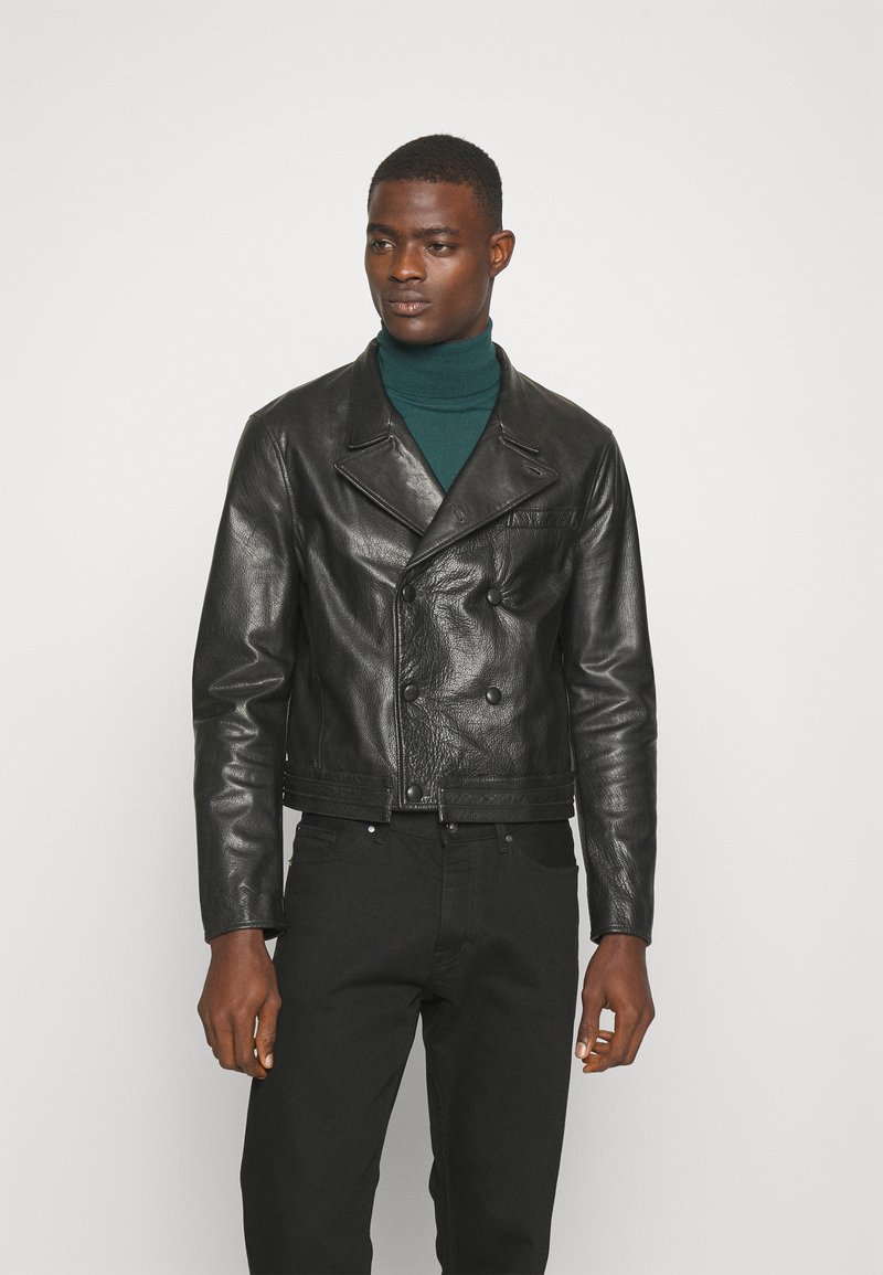 Emporio Armani BLOUSON - Leather jacket - nero/black - Zalando.ie