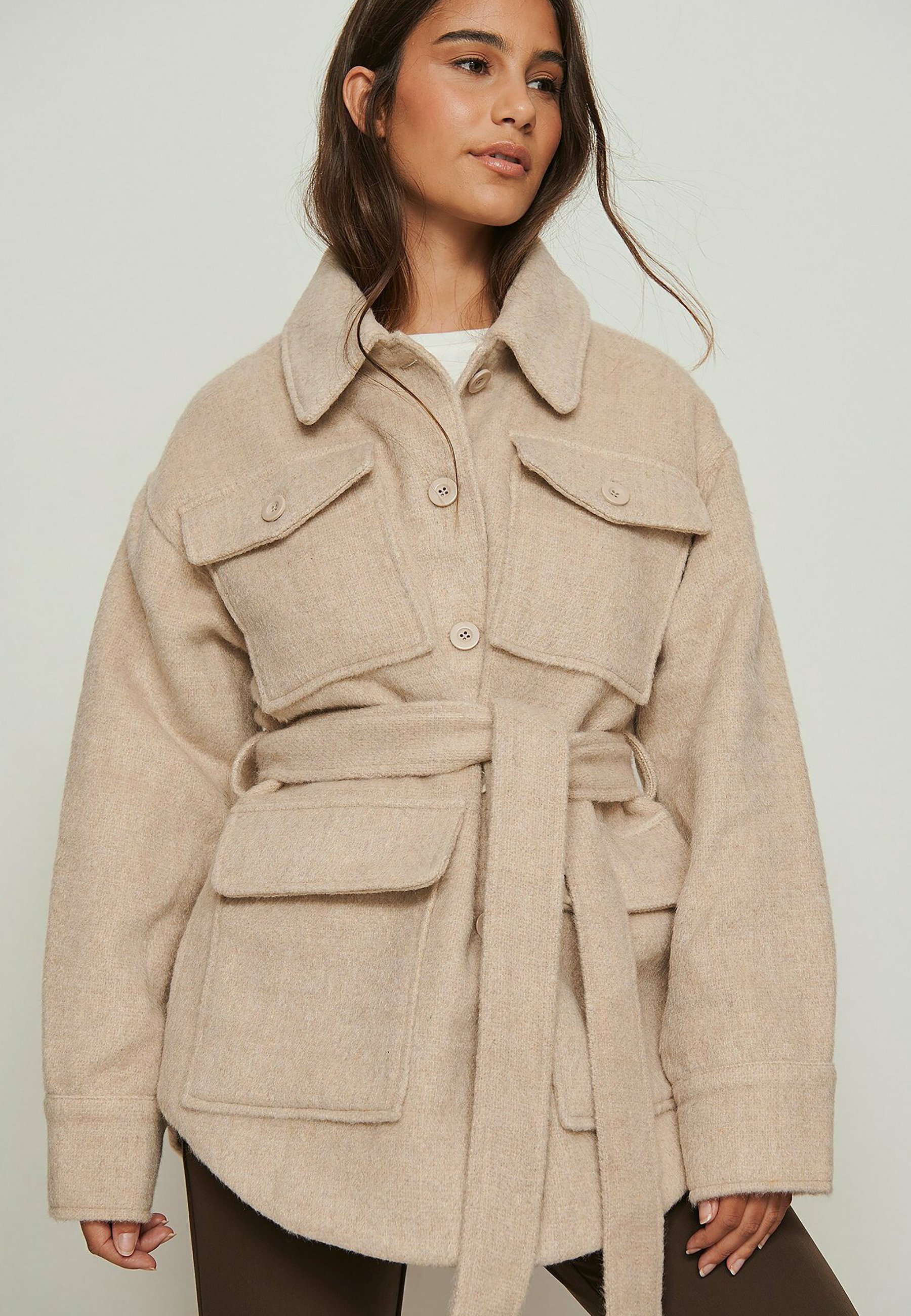 Shake String Schöne Frau übergangsjacke mit gürtel damen reicht Geneigt ...