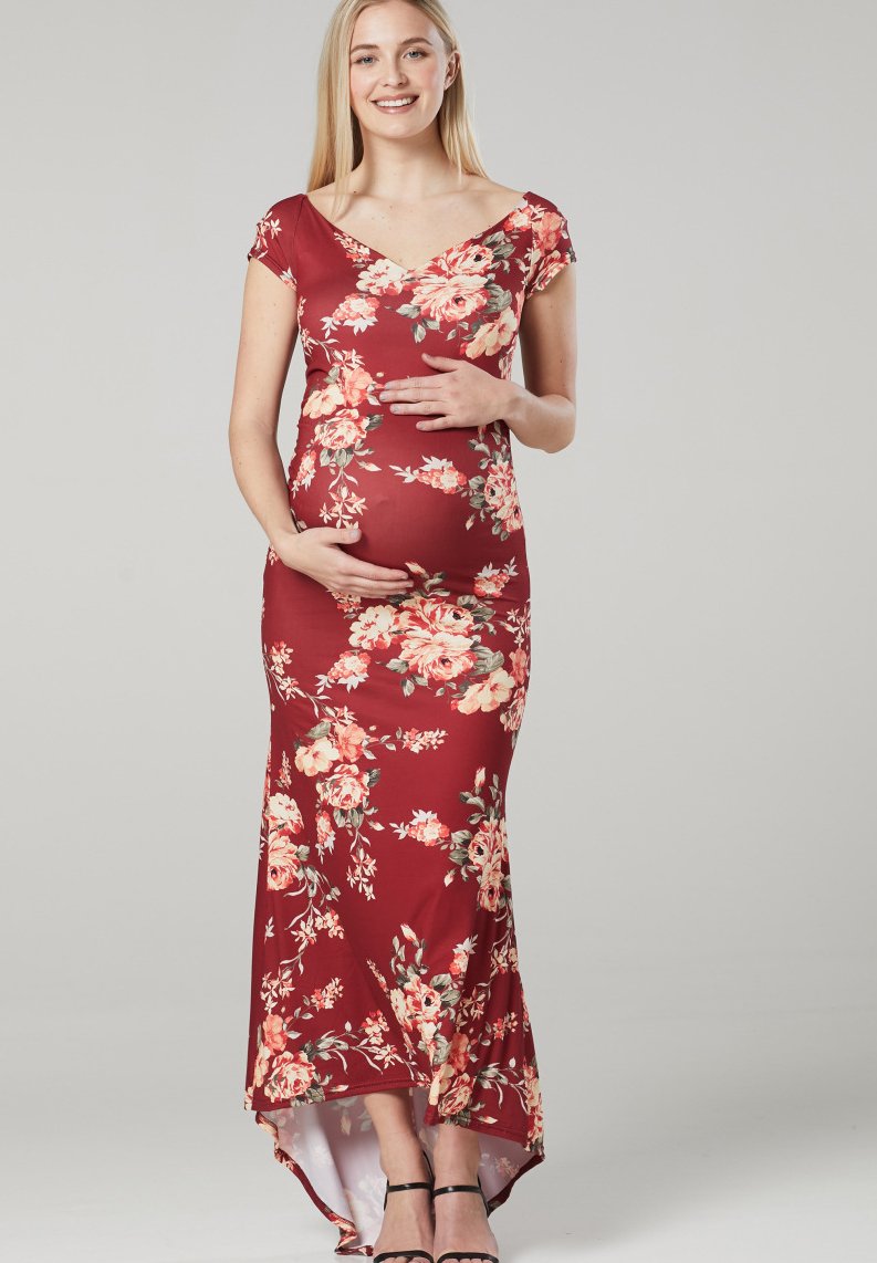 Chelsea Clark PHOTO SESSION - Maxi-jurk - bordowy w kwiaty/rood ...