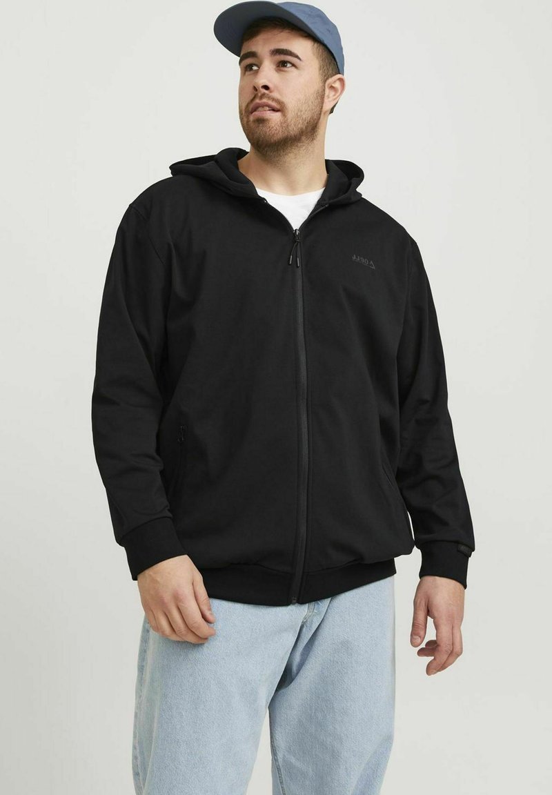 Jack And Jones Plus Size Sweat Zippé Black Noir Zalando Be