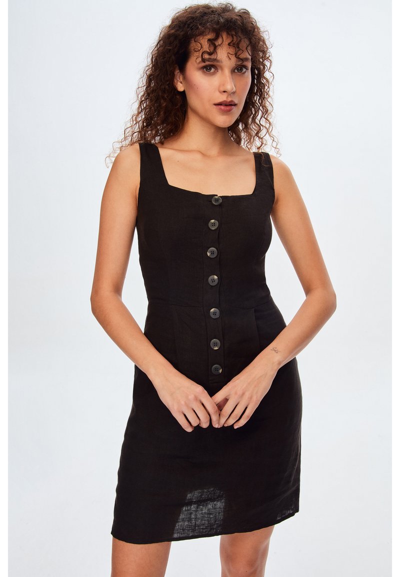 adL SLEEVELESS - Robe chemise - black/noir - ZALANDO.FR