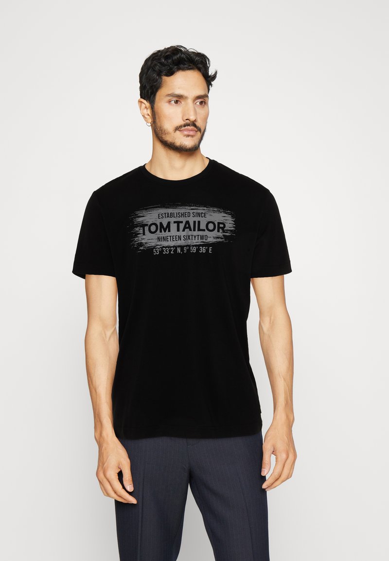 TOM TAILOR PRINTED LOGO - T-Shirt print - black/schwarz - Zalando.at