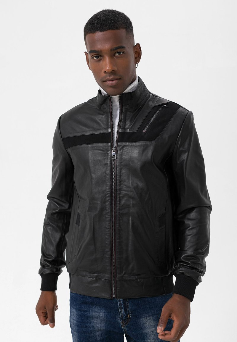 Felix Hardy Lederjacke - black/schwarz - Zalando.at