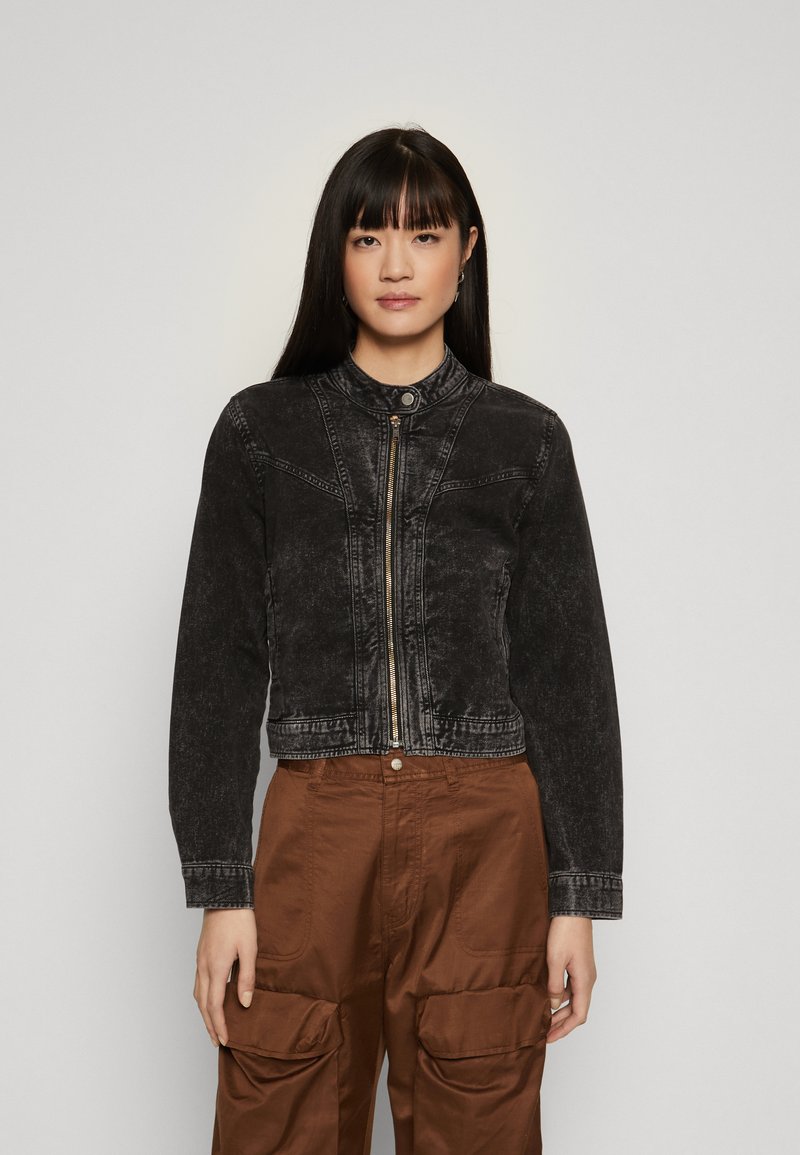 ONLY ONLDREW FITTED JACKET - Giacca di jeans - black acid wash/nero ...