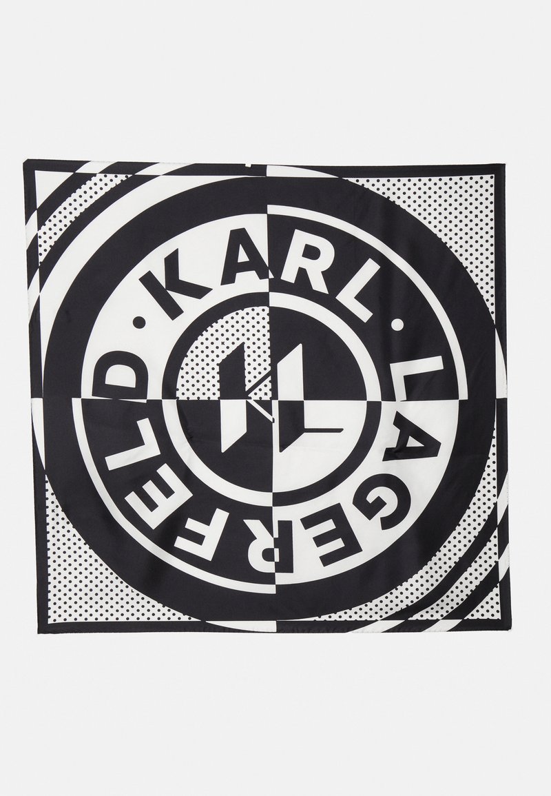 KARL LAGERFELD CIRCLE SCARF - Kaelarätt - black/white/must - Zalando.ee