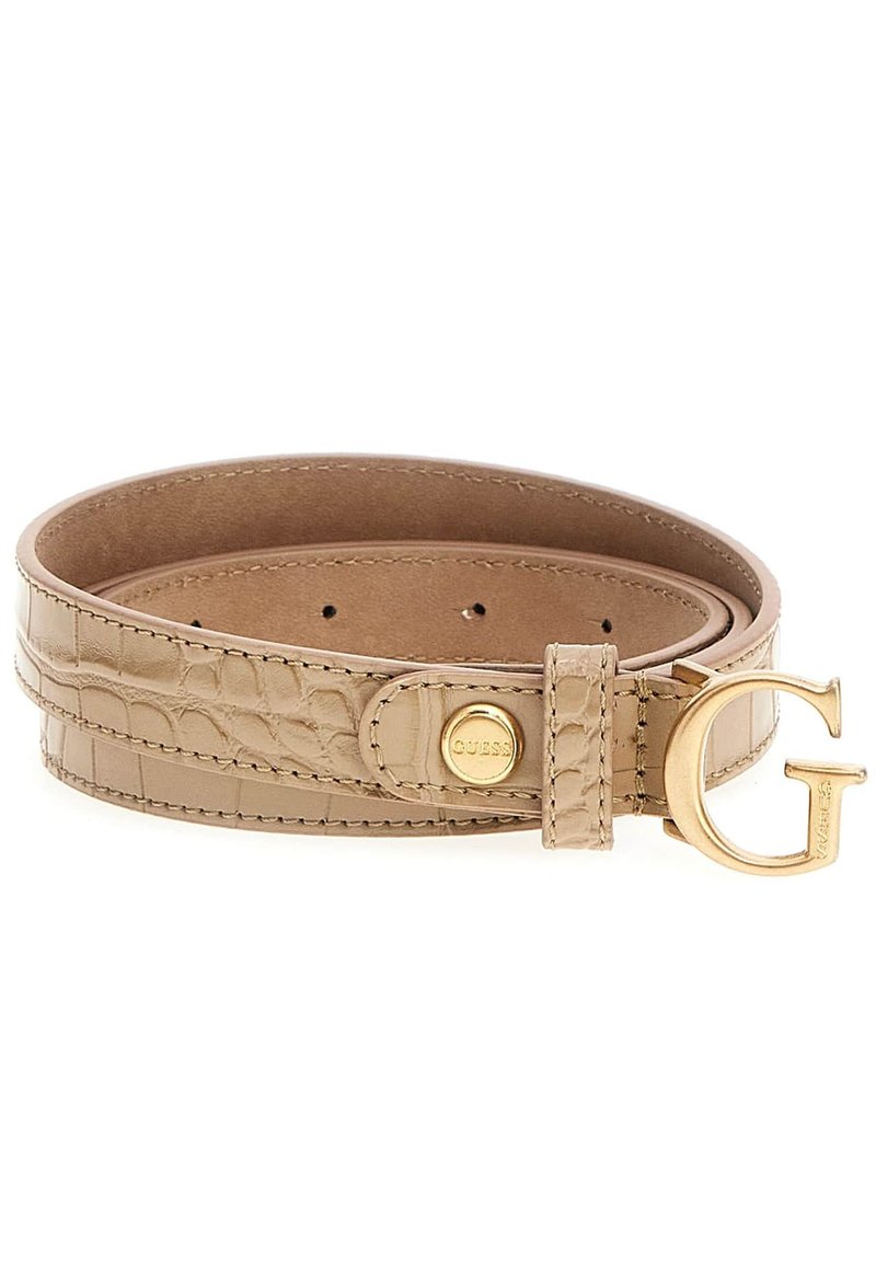 Guess JAMES MIT KROKO - Ceinture - beige - ZALANDO.BE