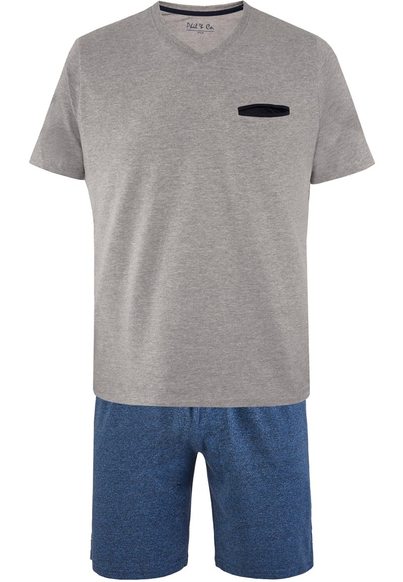 Phil & Co. Berlin SET - Nachtwäsche Set - grau navy/blau - Zalando.de