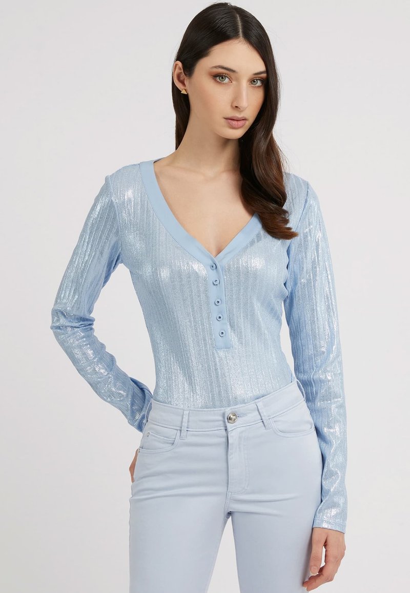 Guess METALLIC-OPTIK - Ilgarankovis viršutinės dalies drabužis - blau ...