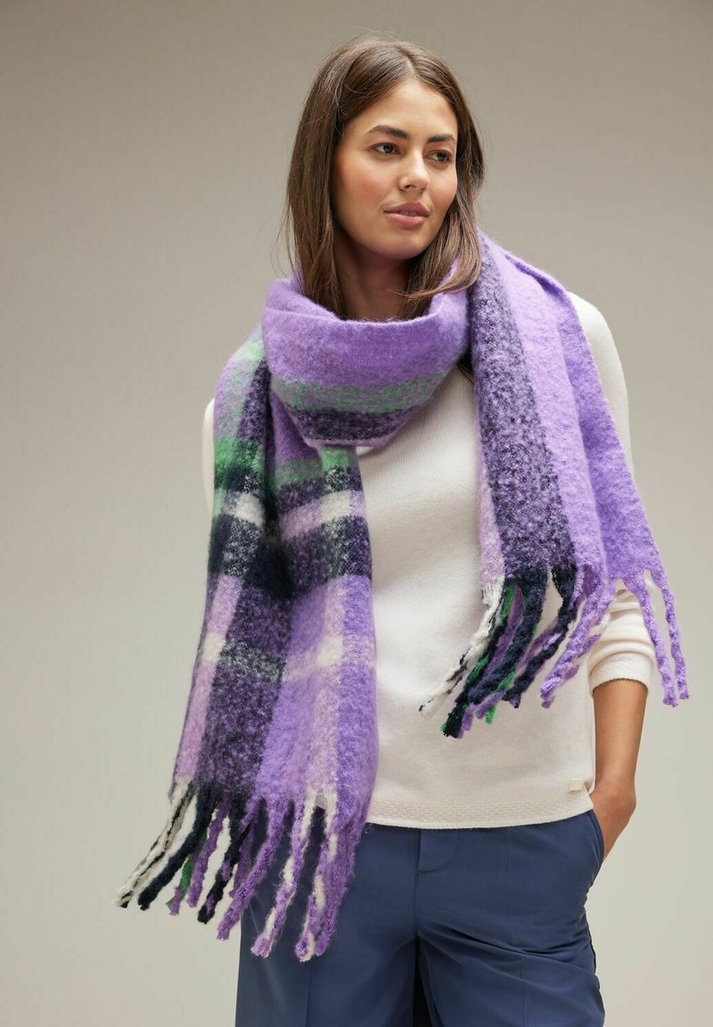 Street One BIG KARO MIT FRANSEN - Schal - lila/lila-meliert - Zalando.de
