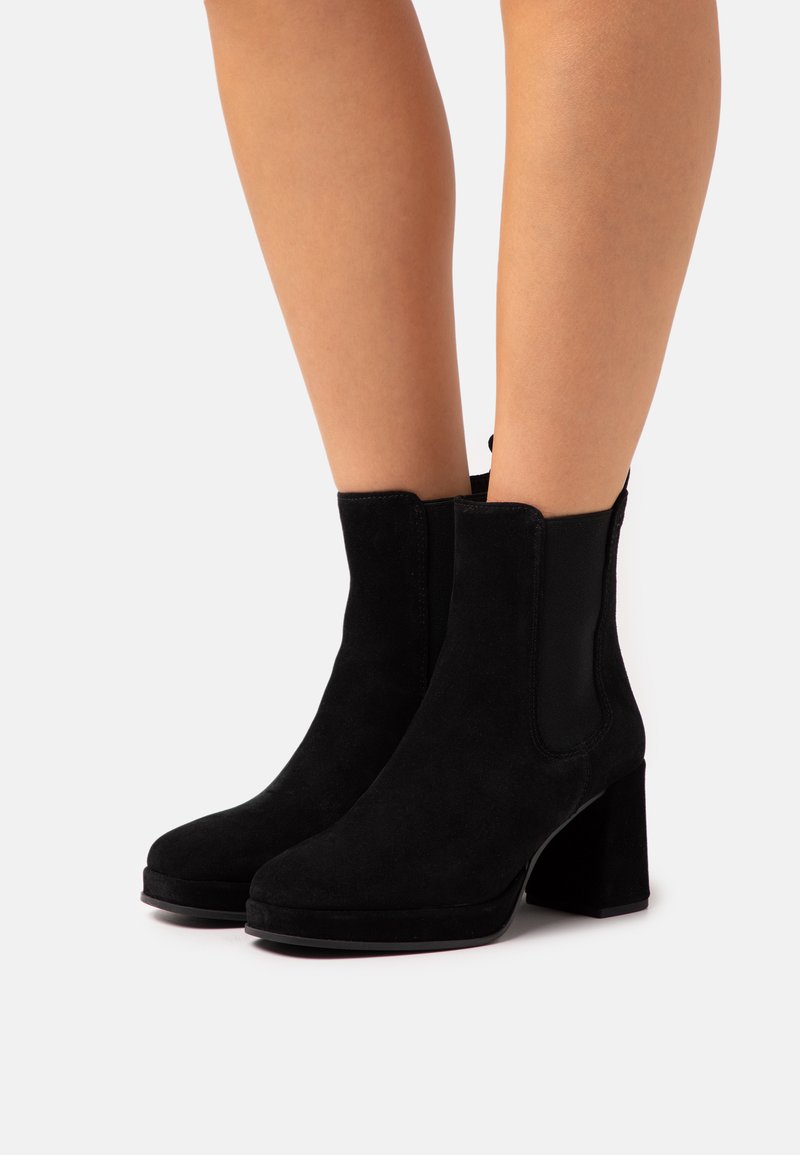 Tamaris Botki na platformie/czarny - Zalando.pl