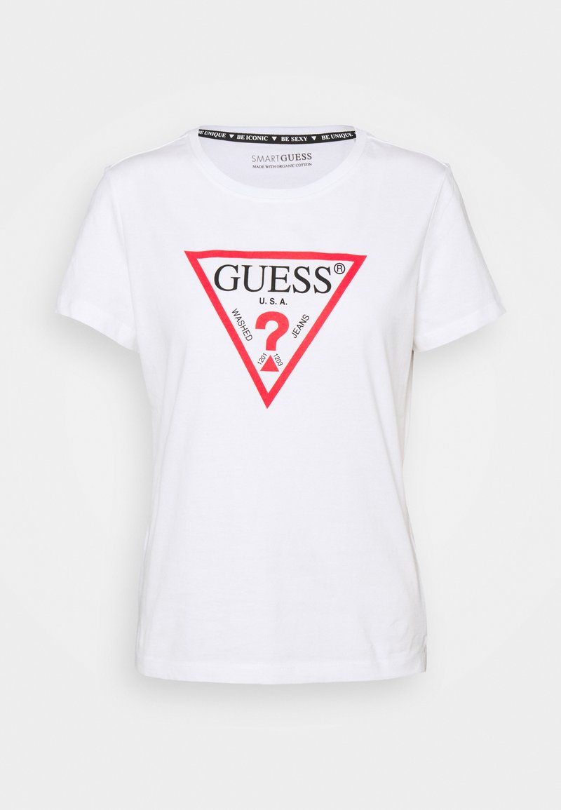 Guess ORIGINAL TEE - T-shirt z nadrukiem - pure white/biały - Zalando.pl