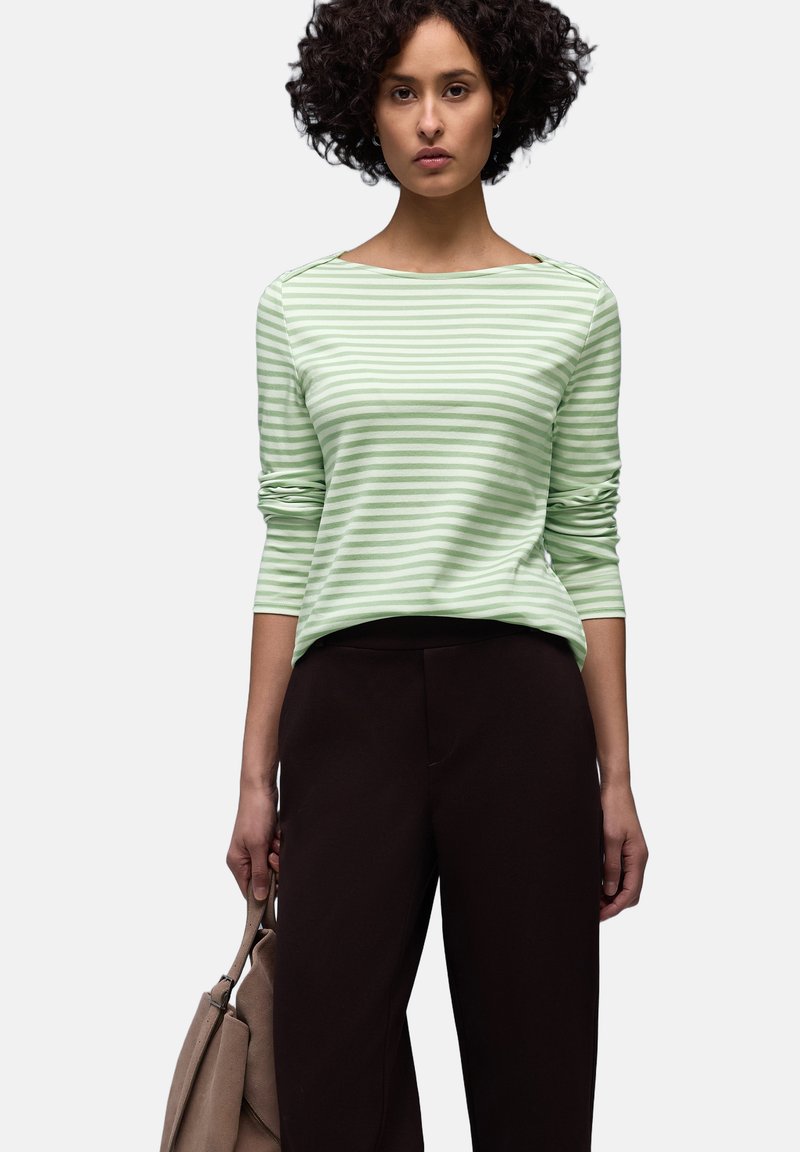 Street One GESTREIFTES - Long sleeved top - grün/green - Zalando