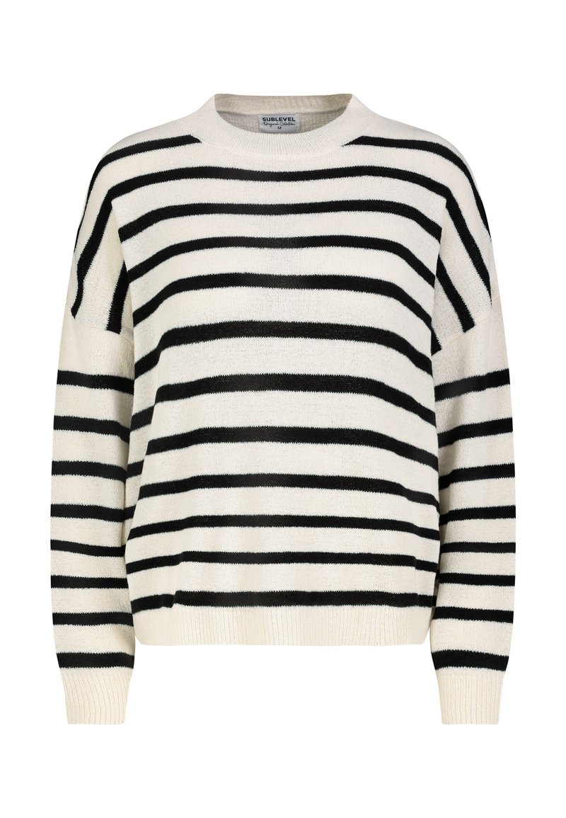 Sublevel GESTREIFT - Strickpullover - black/schwarz - Zalando