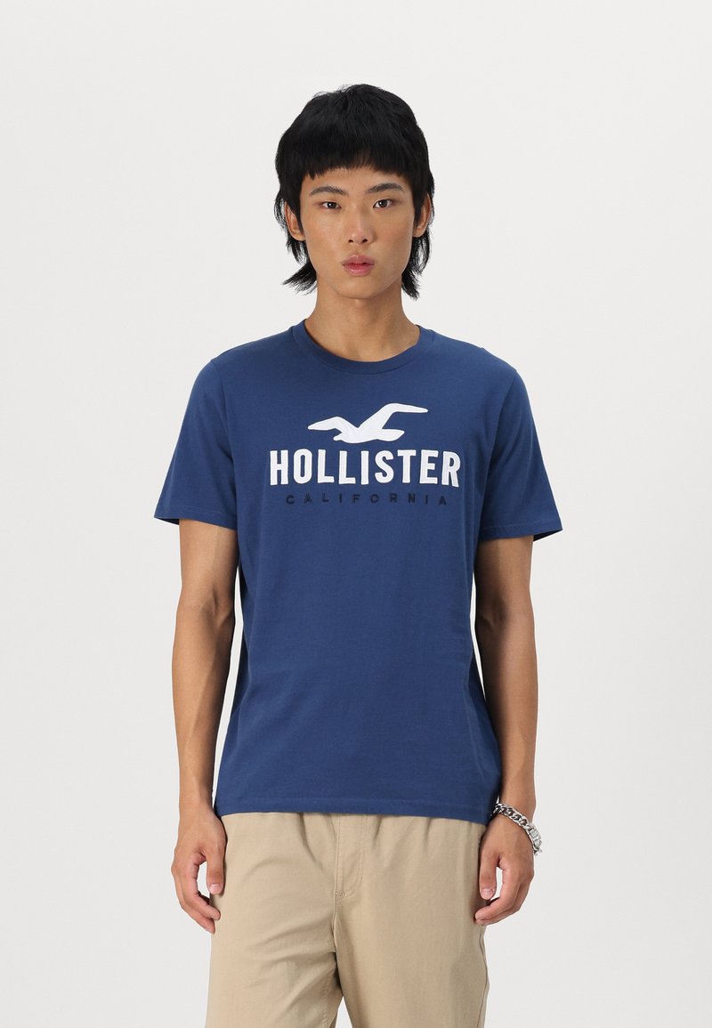 Hollister Co. TECH LOGO UPDATE - T-shirts - dark blue/mørkeblå - Zalando.no