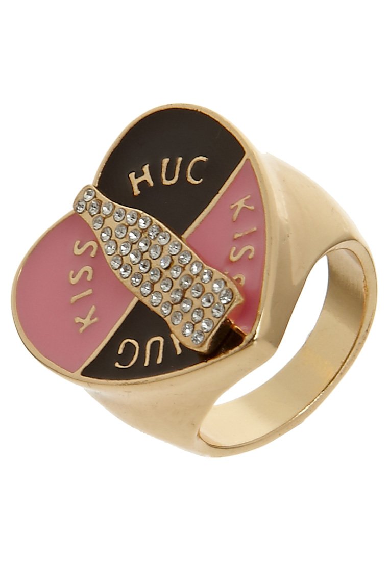 Me & Zena SPIN THE BOTTLE - Ring - goldfarben/schwarz/pink/black denim ...