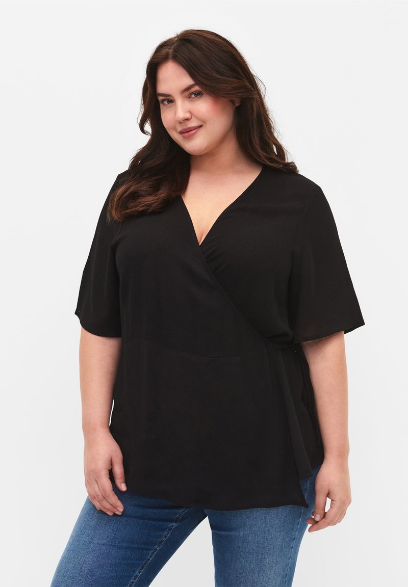 Zizzi MIT WICKEL-OPTIK - Blouse - black/noir - ZALANDO.FR