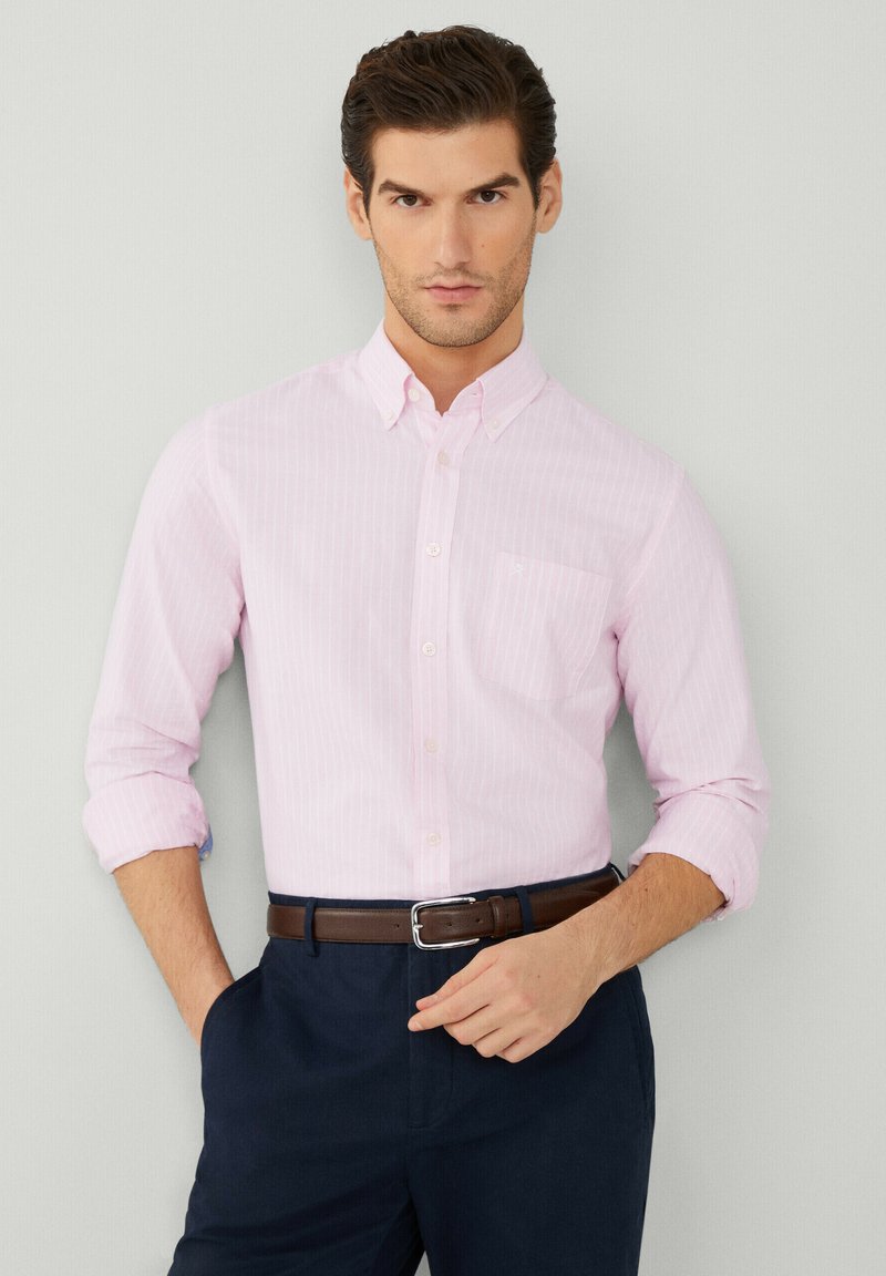 Hackett London ESSENTIAL OX STRIPE - Camisa - college pink/rosa ...