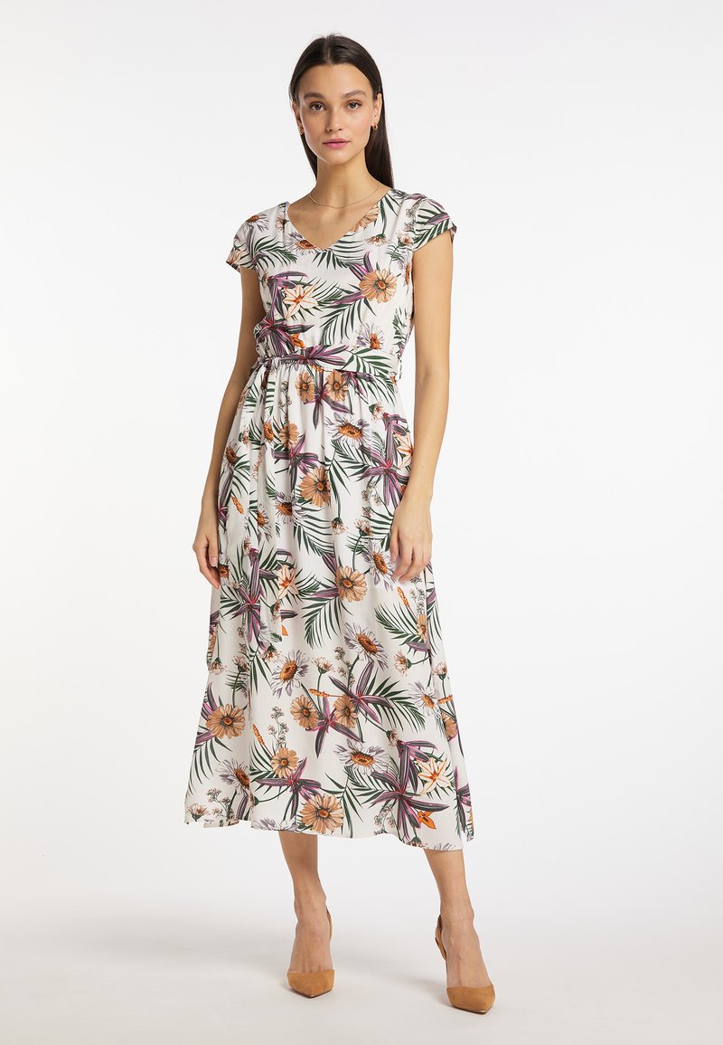 usha USHA QISHA - Jurk - weiss mehrfarbig/meerkleurig - Zalando.be