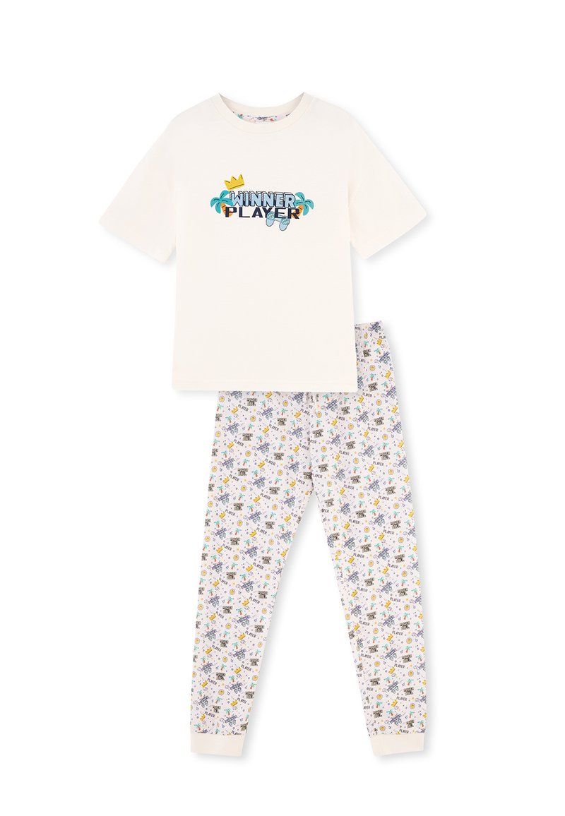 DAGI SHORT SLEEVE CREW NECK SLOGAN SET - Pyjamas - off white/off-white ...