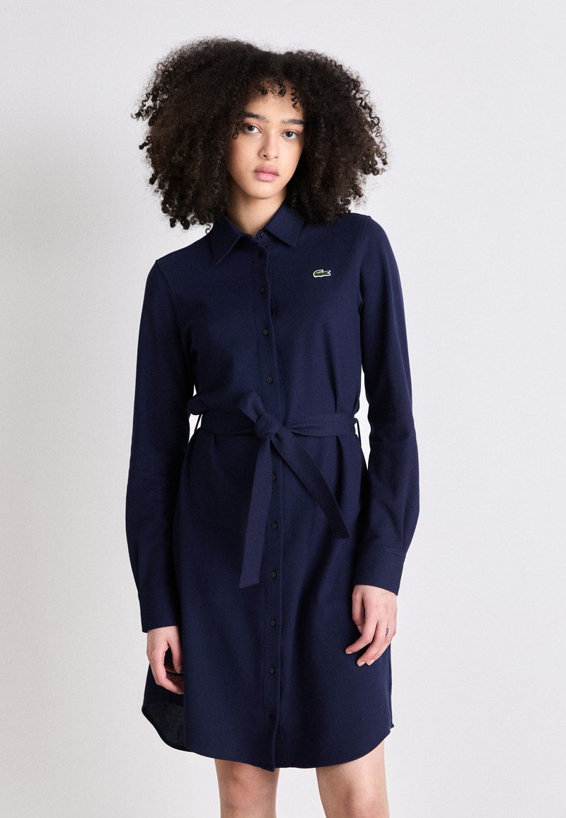 Lacoste Robe chemise - navy blue/bleu marine - ZALANDO.FR