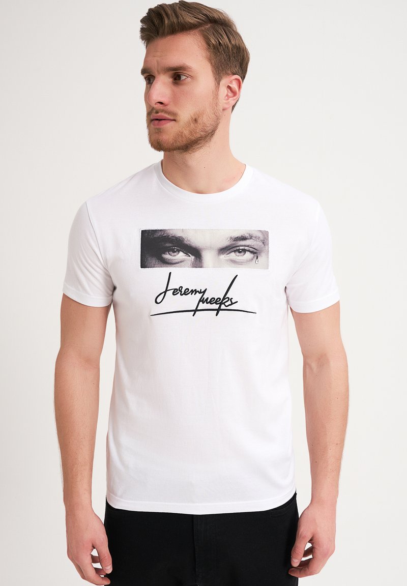 Jeremy Meeks SILVIA - Print T-shirt - weiss/white - Zalando.de