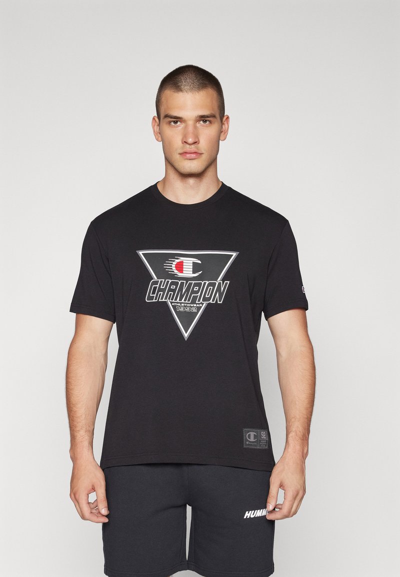 Champion MODERN SPORT CREWNECK FRONTPRINT - Potiskana majica - black ...