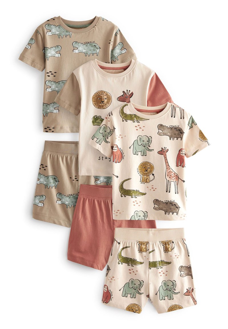Next SHORT PYJAMAS 3 PACK - Pyjama set - neutral safari animals/beige ...
