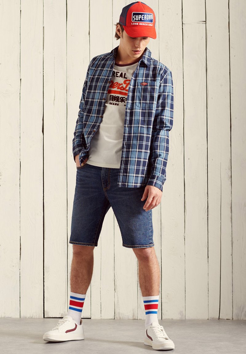 Superdry SUN FADED LUMBERJACK - Shirt - sun fade navy check/blue ...