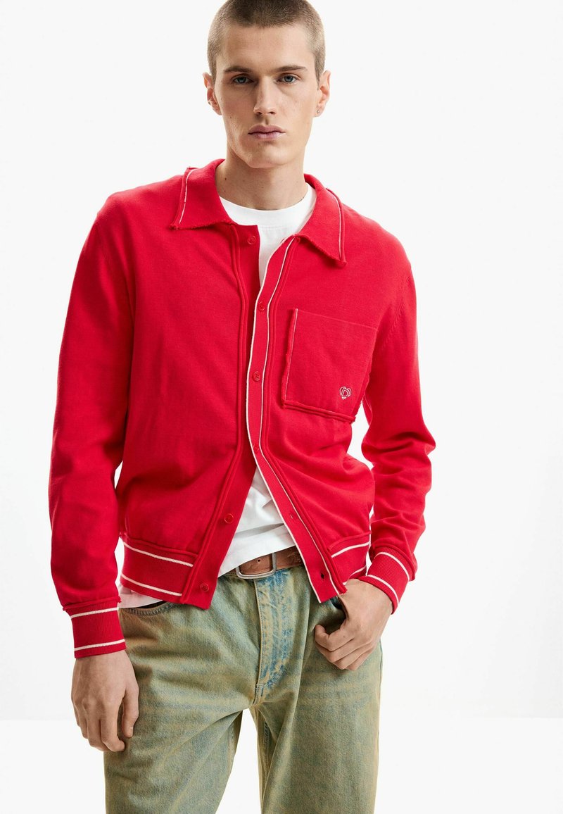 Desigual FINE BUTTONED - Strickjacke - red/blau - Zalando.at