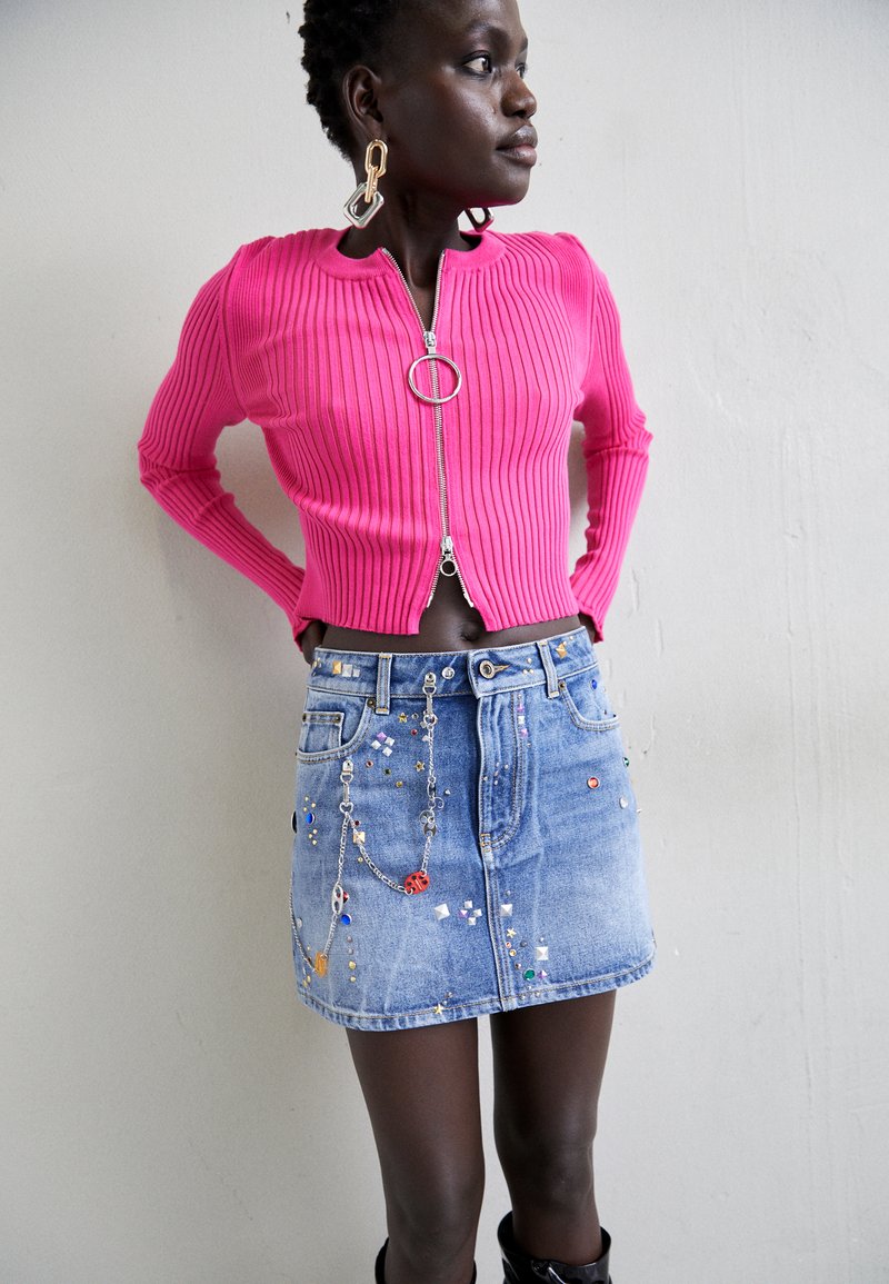 Paco Rabanne JUPE - Denim skirt - denim stone/blue denim - Zalando.ie