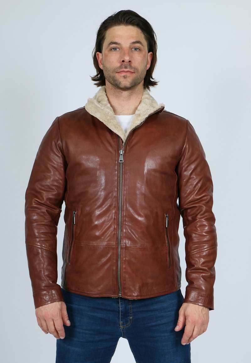 Freaky Nation Lederjacke - wood beige/braun - Zalando.at