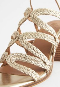 Next SIGNATURE LEATHER PLAIT STRAP BLOCK HEEL SANDALS - High Heel ...