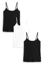 Next THIN STRAP VEST 3 PACKS - Top - black black/white/sort - Zalando.dk