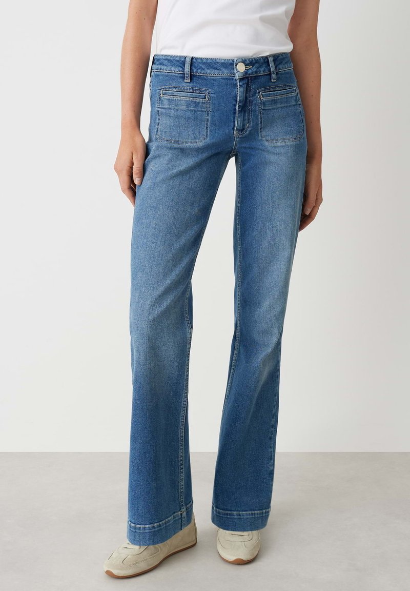 OPUS EBBI LONG - Straight leg jeans - mid western blue/light-blue denim ...